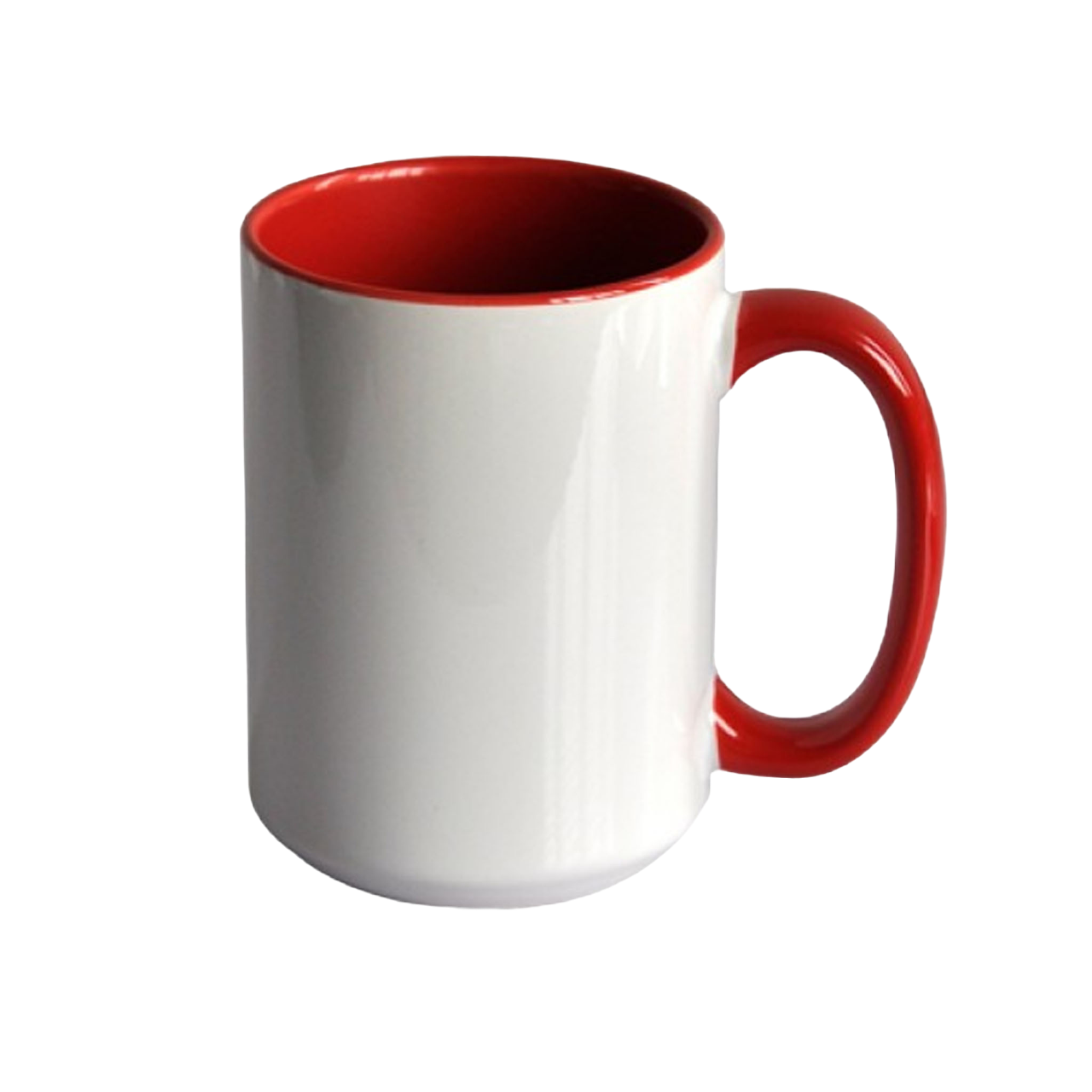 6 Pack-15 once White sublimation mugs inner color RED and handle with ...