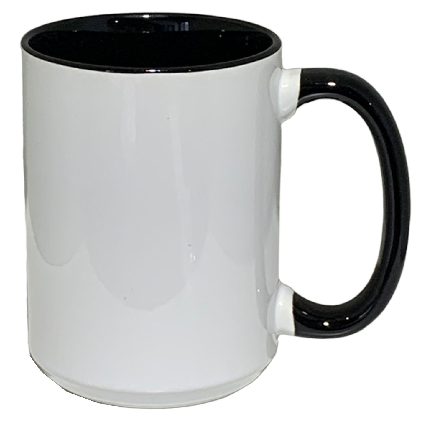 24 Pack-15 once White sublimation mugs inner color BLACK and handle wi ...