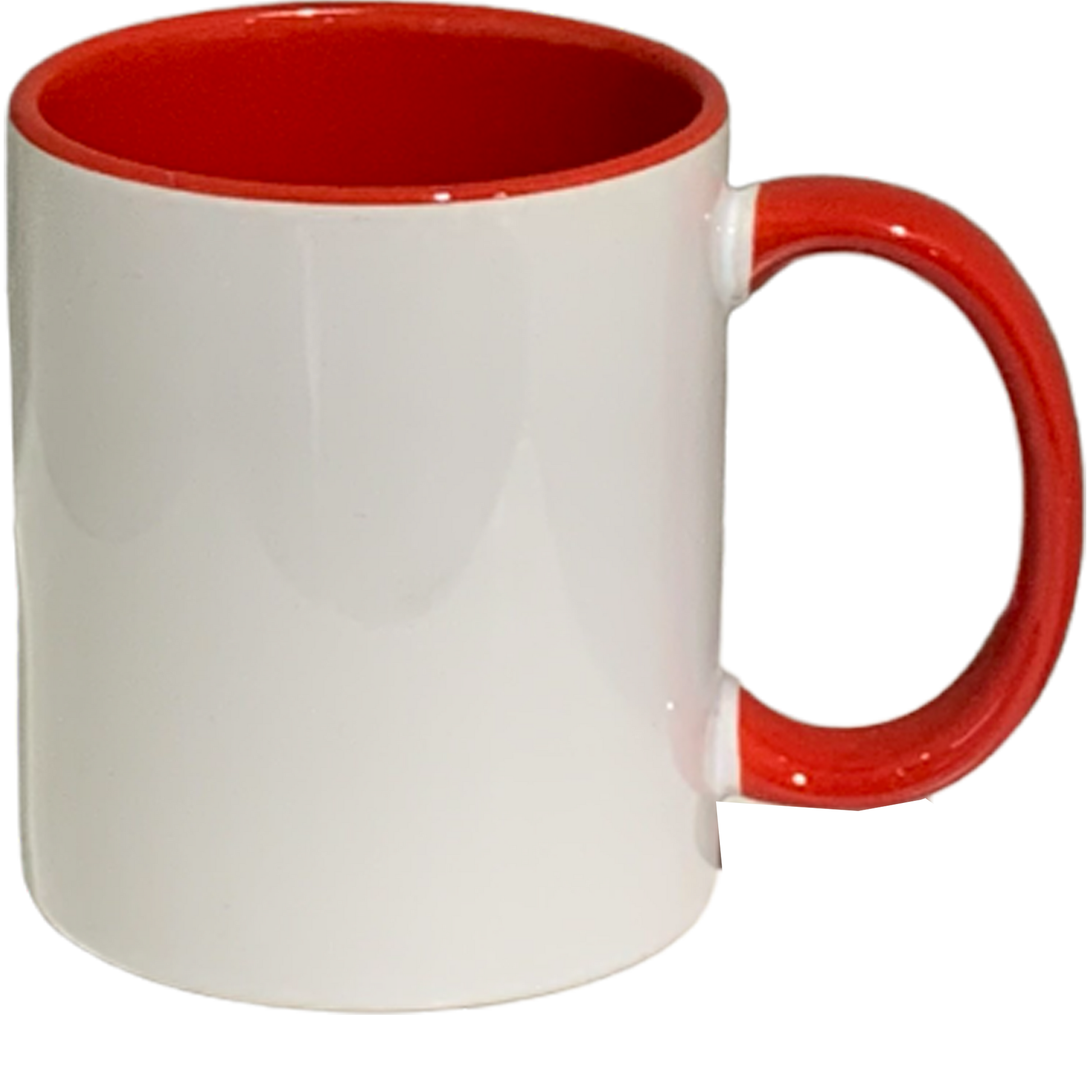 6 Pack-11 once White sublimation mugs inner color RED and handle with ...