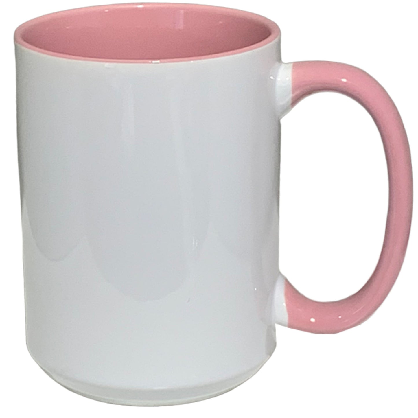24 Pack-15 once White sublimation mugs inner color PINK and handle wit ...