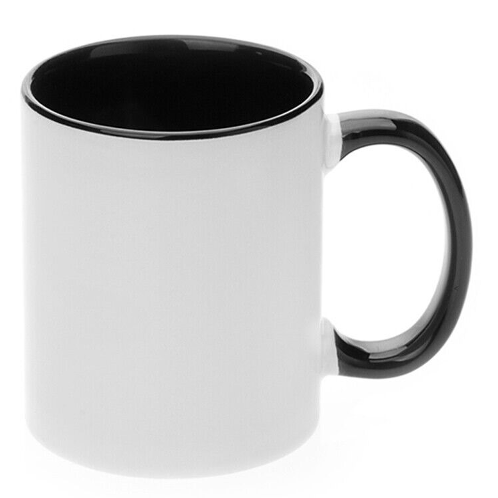 24 Pack-11 once White sublimation mugs inner color BLACK and handle wi ...