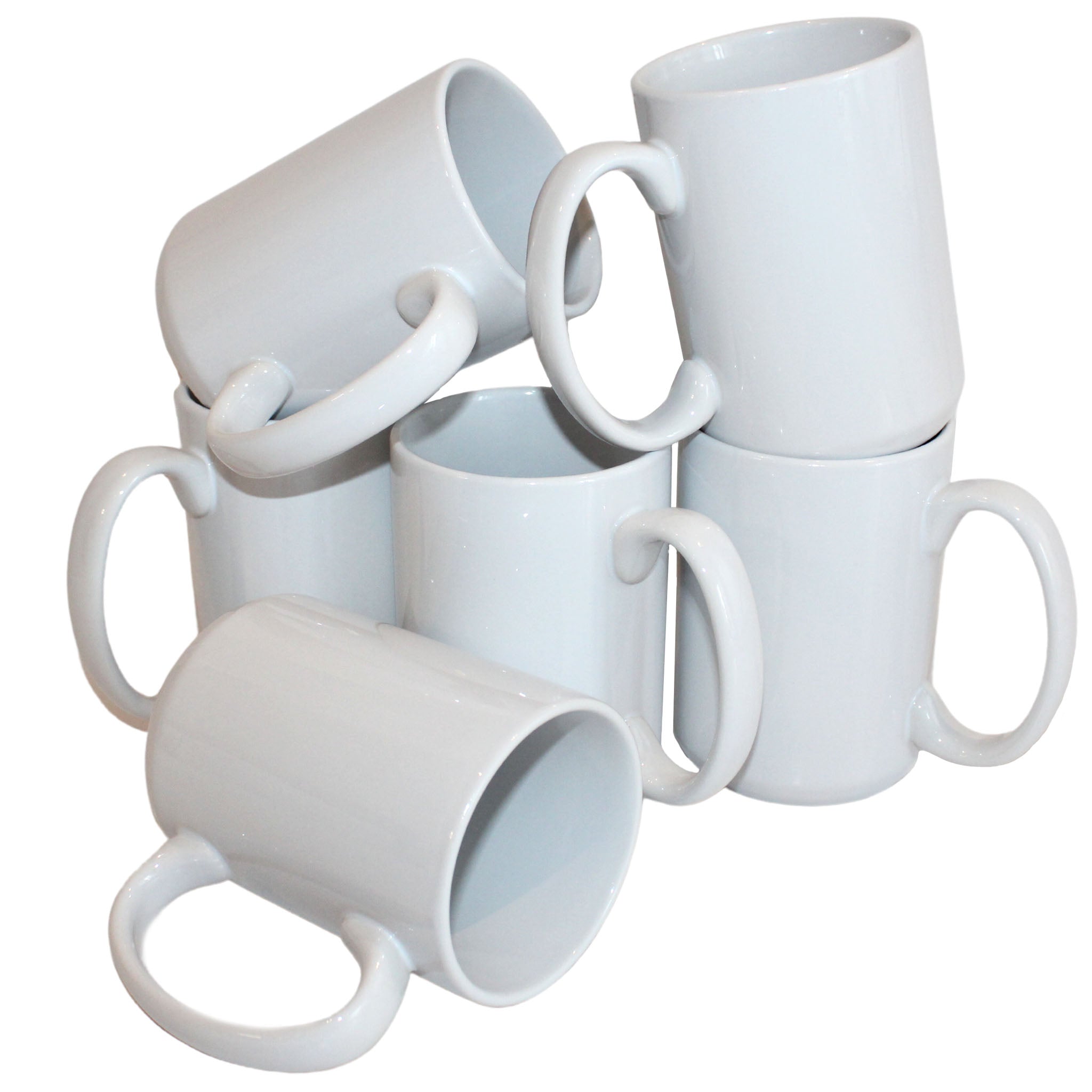 6 PACK -"Blank White 15 oz Sublimation Mugs with AAA Coating - Box of
